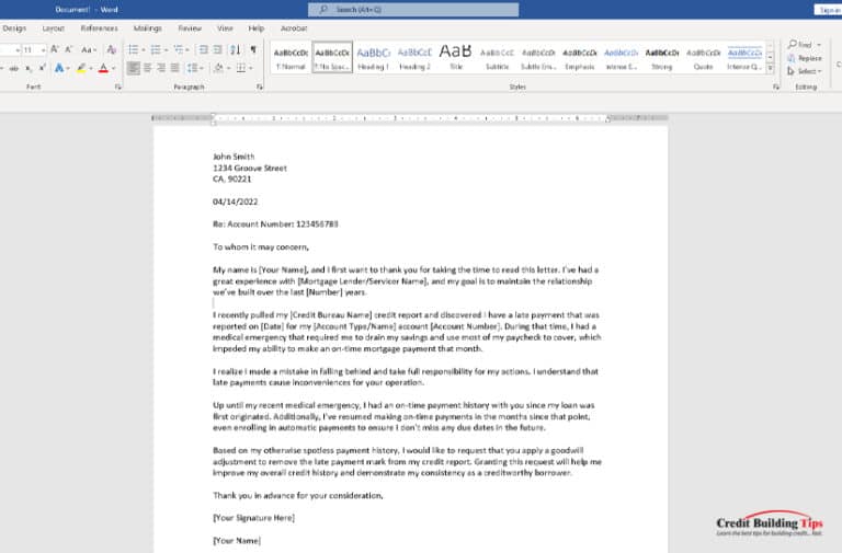 Removing Late Payments with a Goodwill Letter (Free Template)