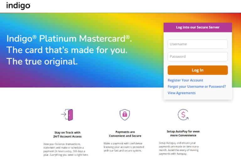 Indigo Platinum Mastercard Login and Payment Portal